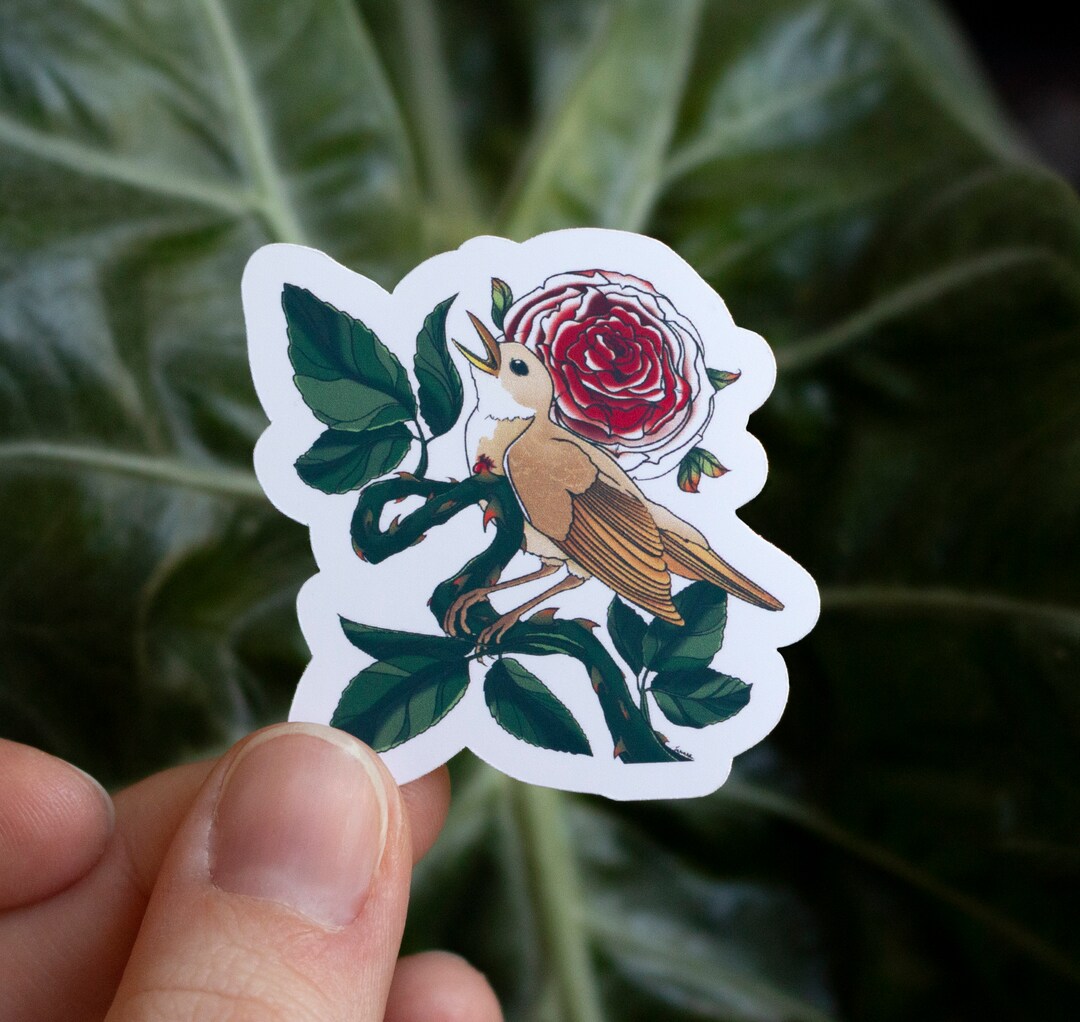 The Nightingale and the Rose || Matte || Fairytale Sticker - Etsy