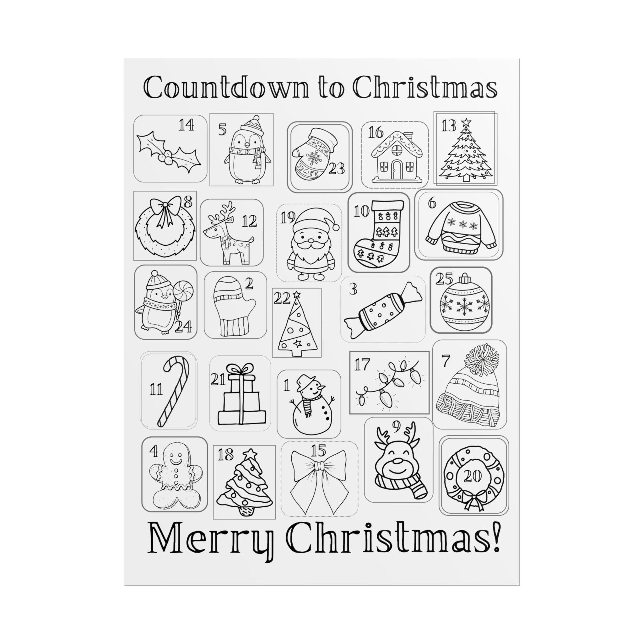 Christmas Countdown - Coloring Page! | Coloring, Kids, Countdown to ...