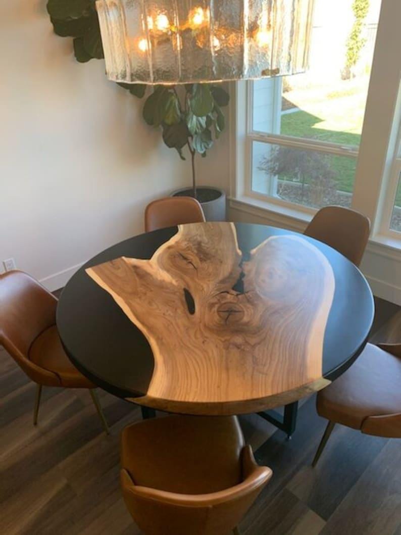 Round Epoxy Table, Round Dining Table - Etsy