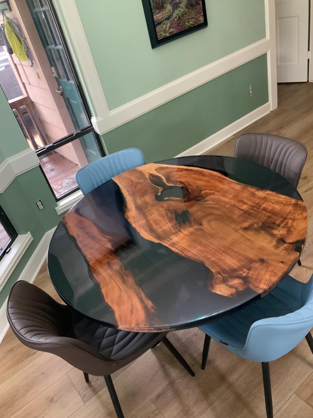 Round Epoxy Table, Round Dining Table, - Etsy