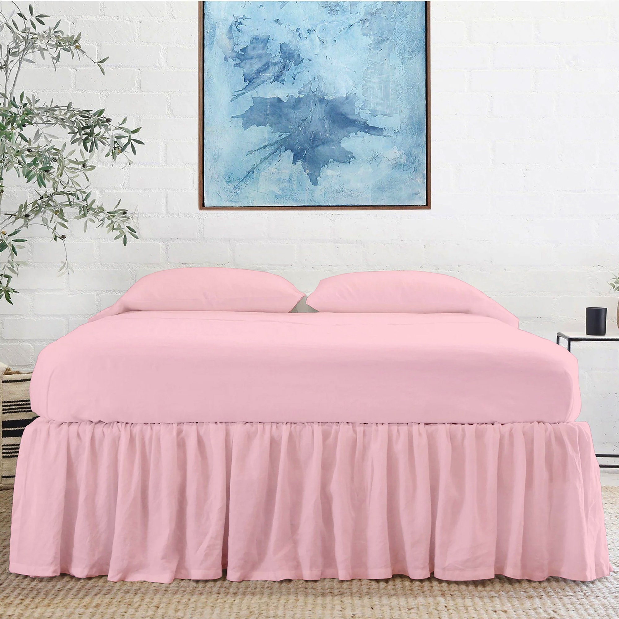 Egyptian Cotton Frilled Valance Bed Sheet Set 400 Thread Count Hotel ...
