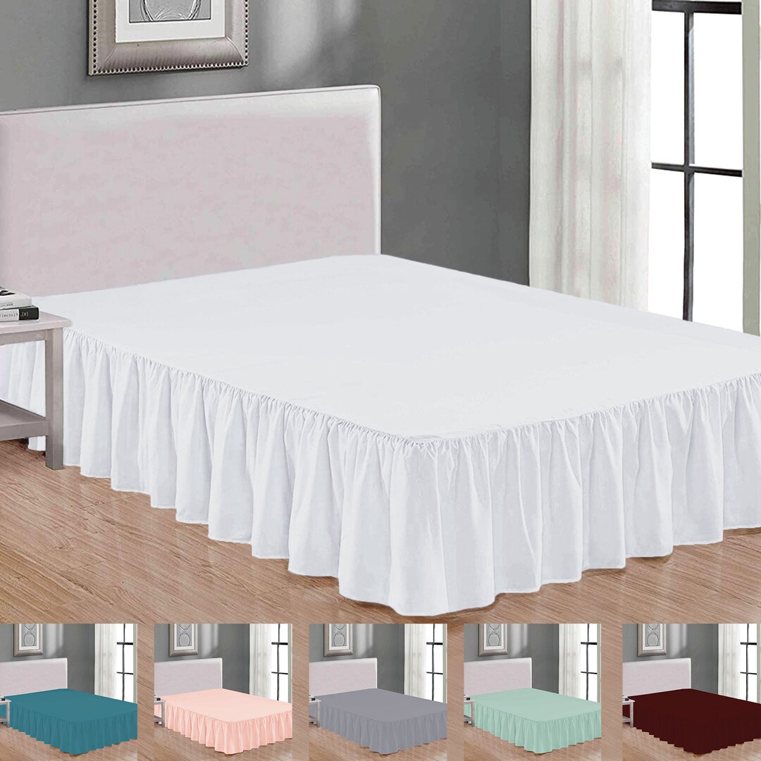 Egyptian Cotton Frilled Valance Bed Sheet Set 400 Thread - Etsy UK