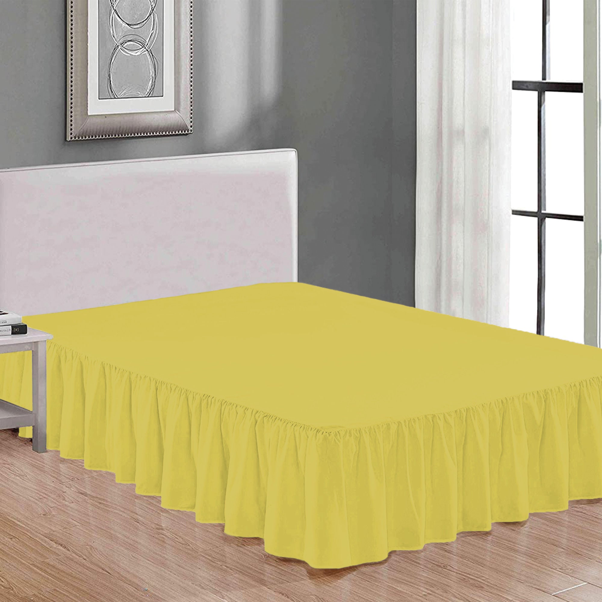 Egyptian Cotton Frilled Valance Bed Sheet Set 400 Thread - Etsy UK