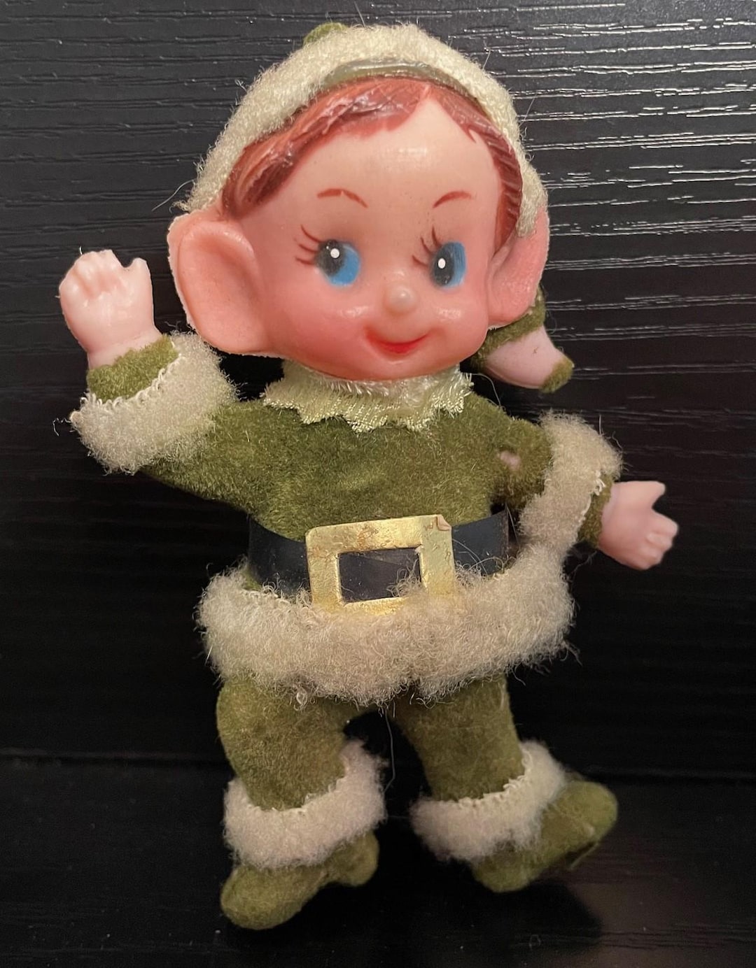 Vintage Tiny Christmas Elf With Plastic Face and Hands - Etsy