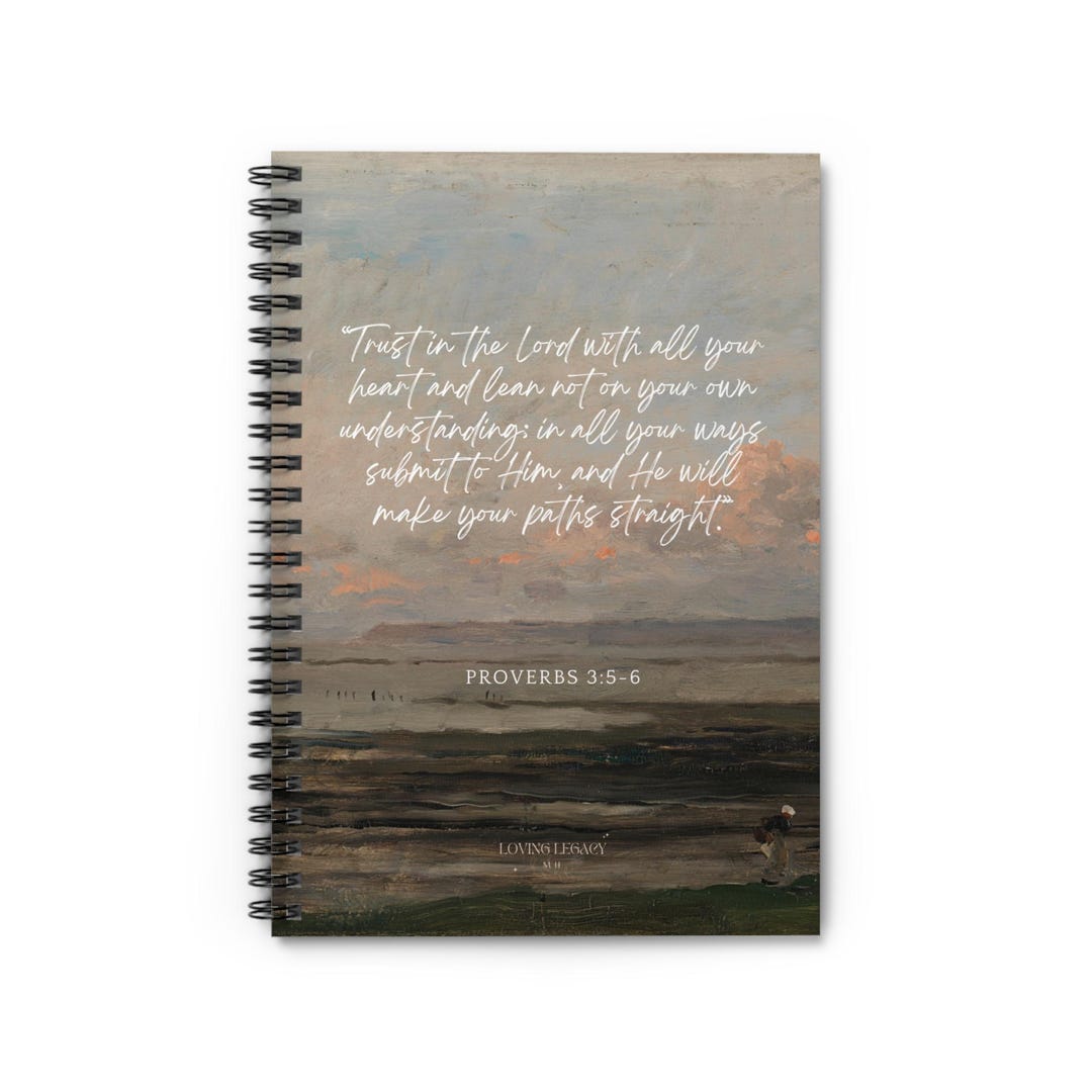 Bible Verse Spiral Notebook Proverbs 3:5-6 Christian Journal Bible ...