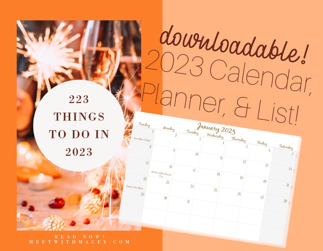 223 Things to Do 2023 Calendar, Planner, & List! - Etsy