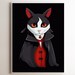 Printable Halloween Cat Wall Art, Spooky Cat Digital Art, Cat Lover ...