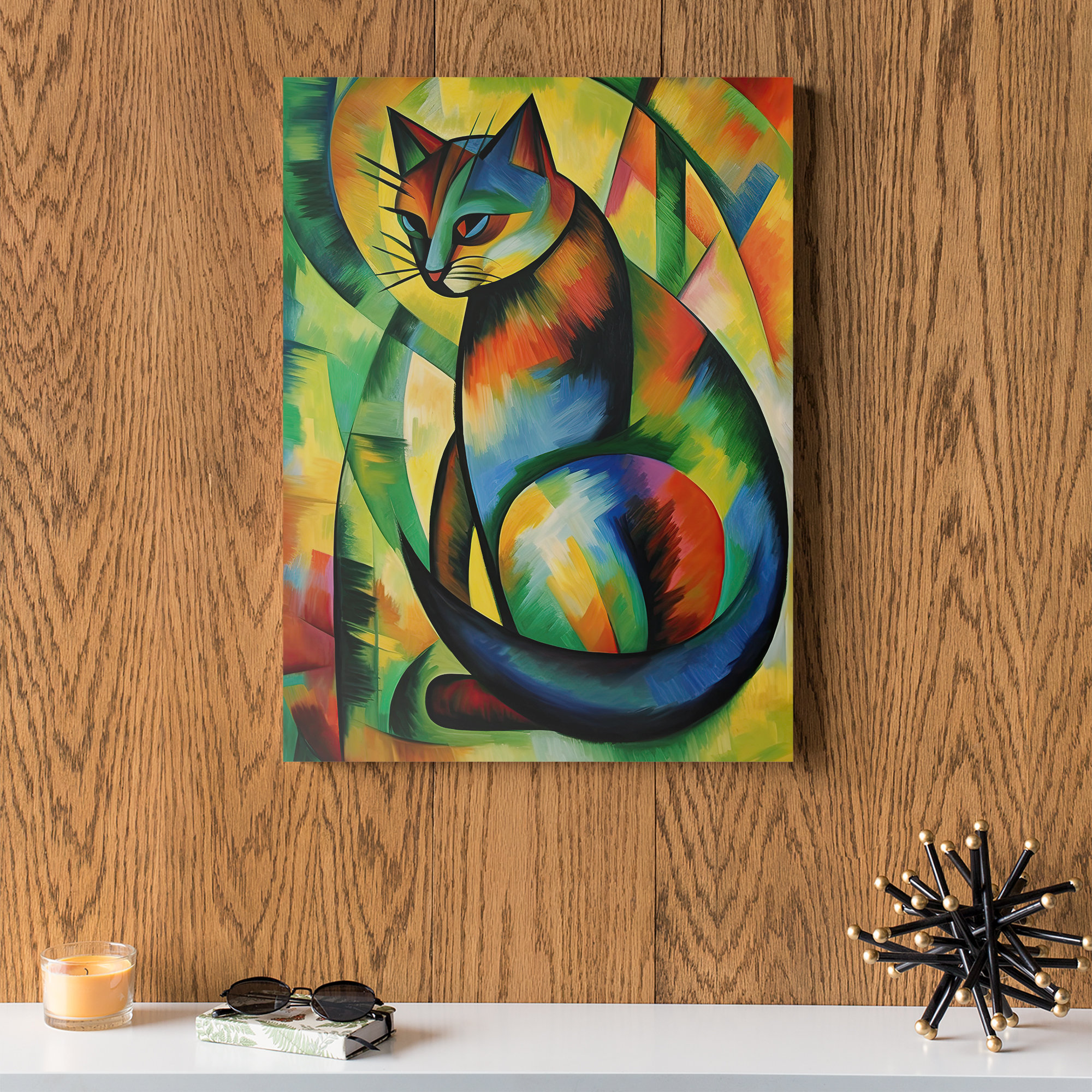Painted Abstract Cat Printable Colourful Cat Digital Art Cat - Etsy