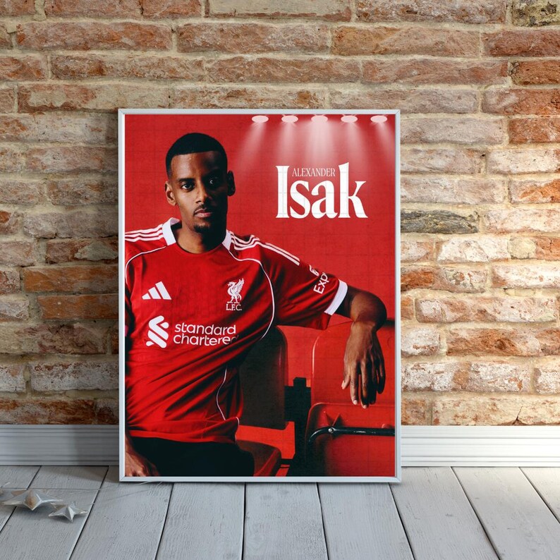 Alexander Isak Liverpool Poster, Football Print, Soccer Gift for Boy ...