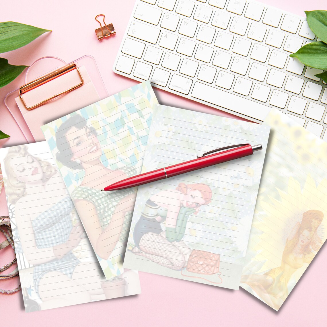 Retro Pin up Printable Writing Notepaper - Etsy