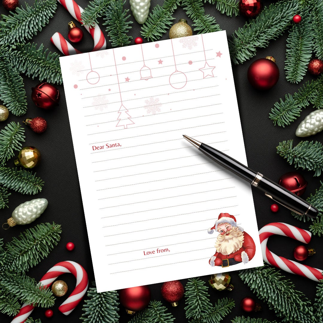 Letter to Santa - Printable Digital Download - Etsy