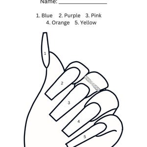 Color by Number Digital Printout Kids Learning Work Sheet With Numbers ...