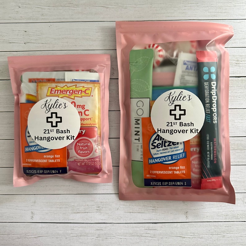 21st Bash Hangover Recovery Kit - Custom Name ~ Pre- Packaged ~ Travel ...
