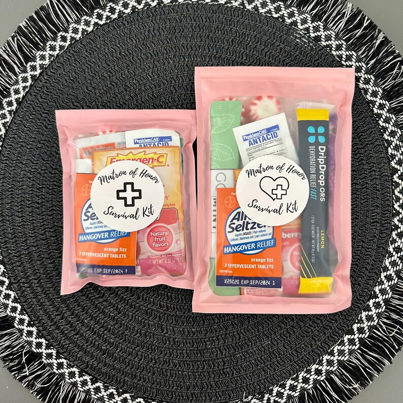 Matron of Honor Survival Kit - Hangover Recovery Kit ~ Pre- Packaged ...