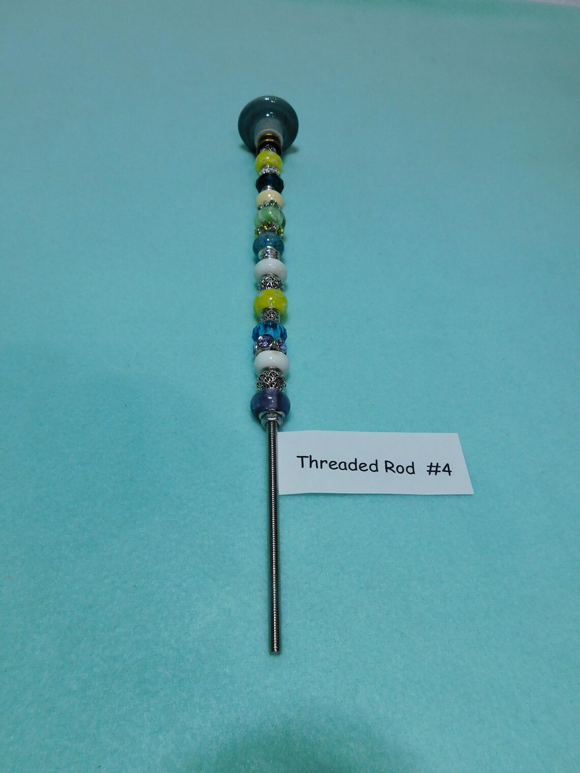 Beautiful Garden Stakes Threaded Rods Porcelain OR Glass Knobs Glass ...