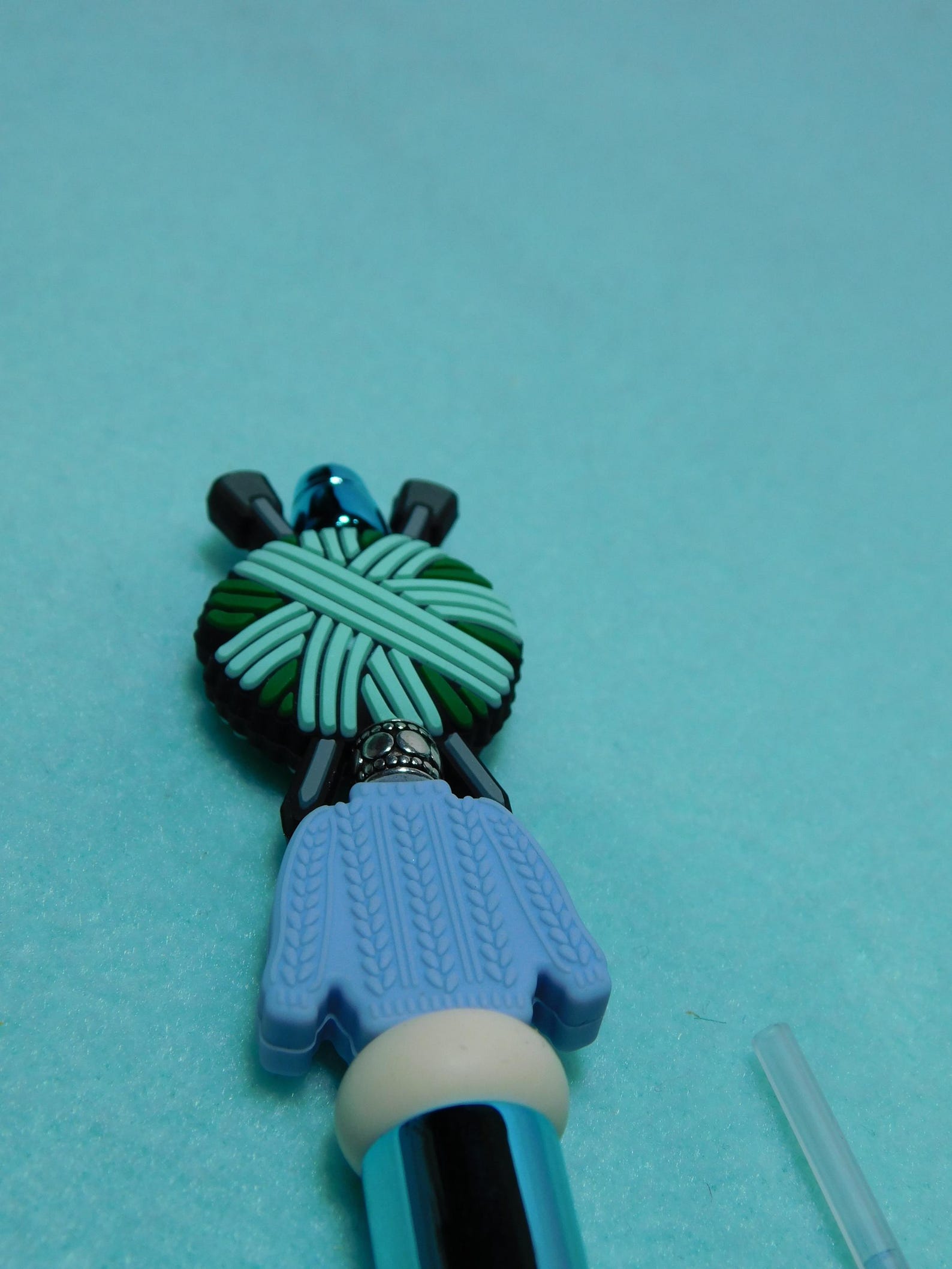 Silicone Beaded Pen Featuring Knitting Needles, Yarn and Sweater - Etsy
