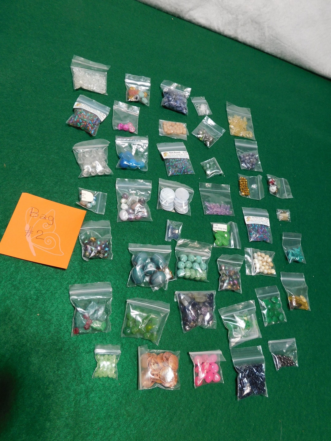 Grab Bag Estate Auction Bags of Small Beads Mainly Glass Variety of ...