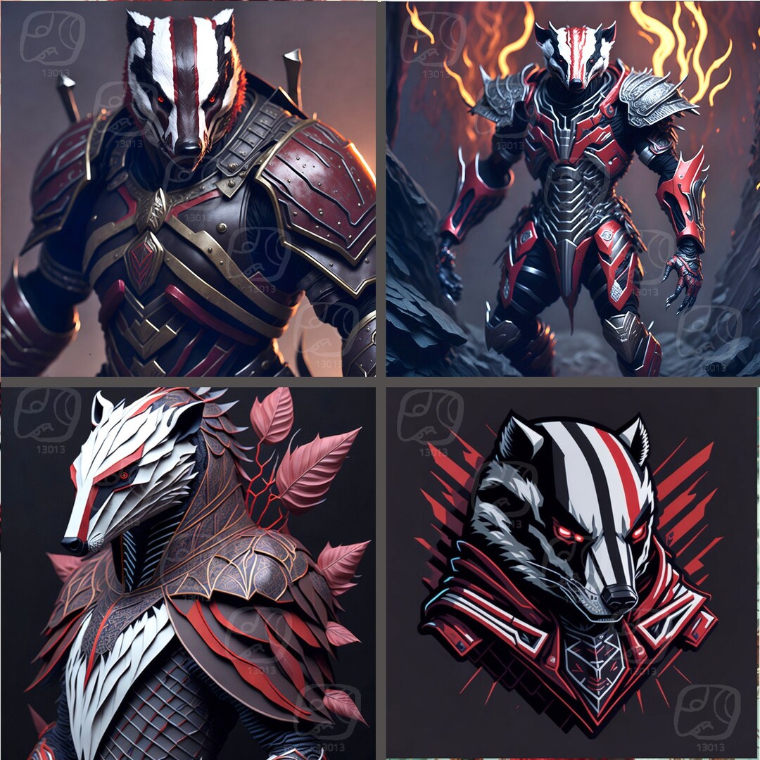 Badger Fan Illustrations | Badger Mascot Art | Man Cave Decor | Game ...