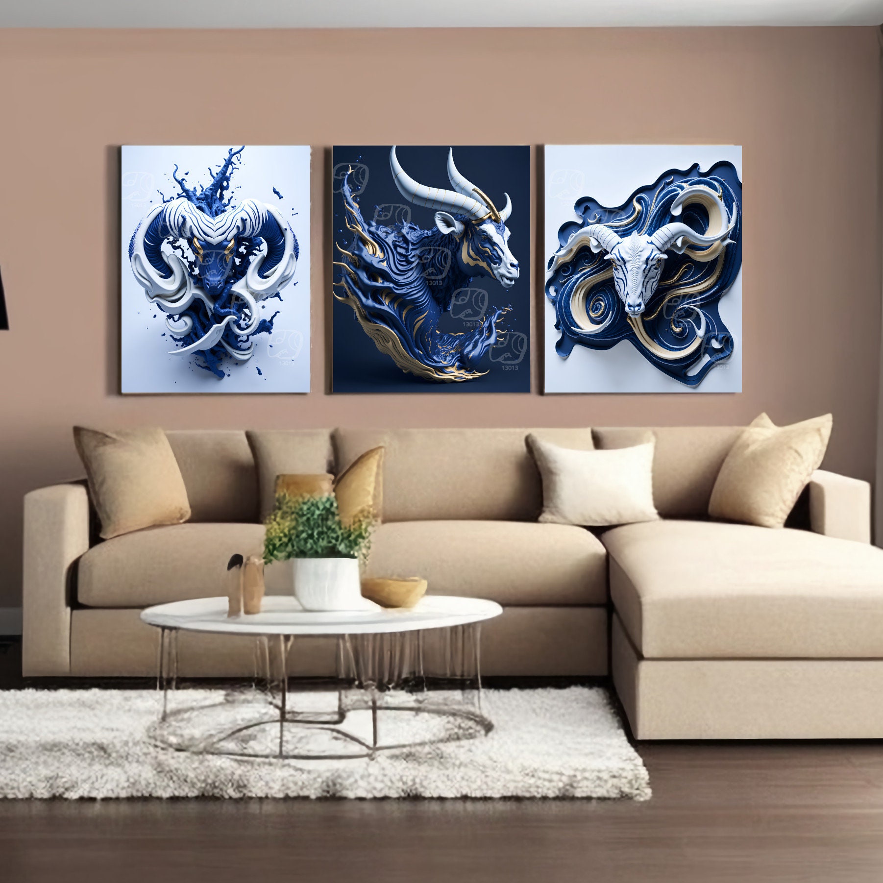 Ram Fan Illustrations Football Mascot Art Man Cave Decor Game Room Art ...