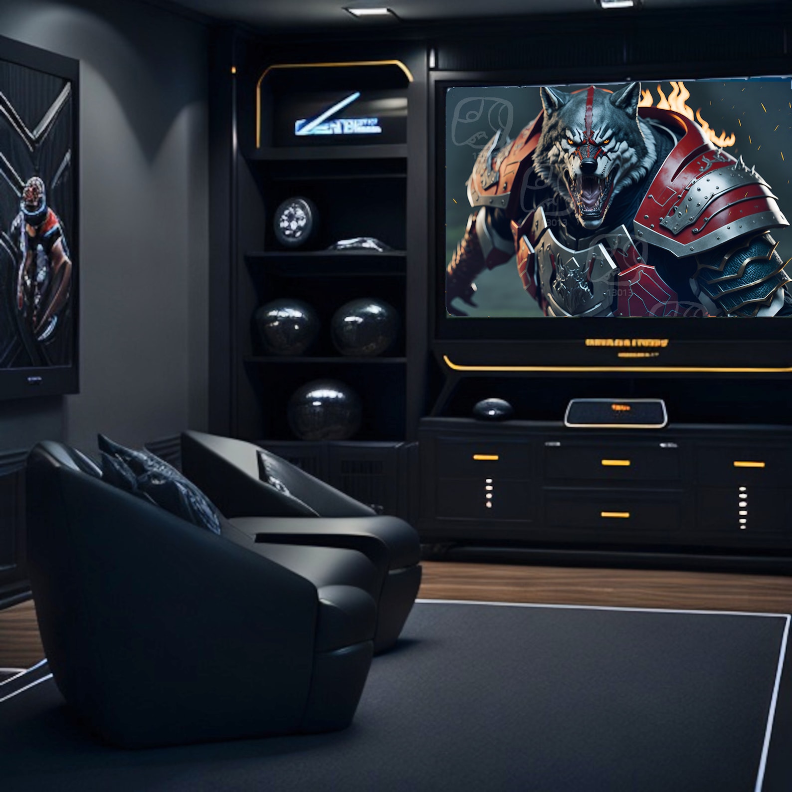 Wolf Fan Illustration | Football Mascot Art | Man Cave Decor | Game ...