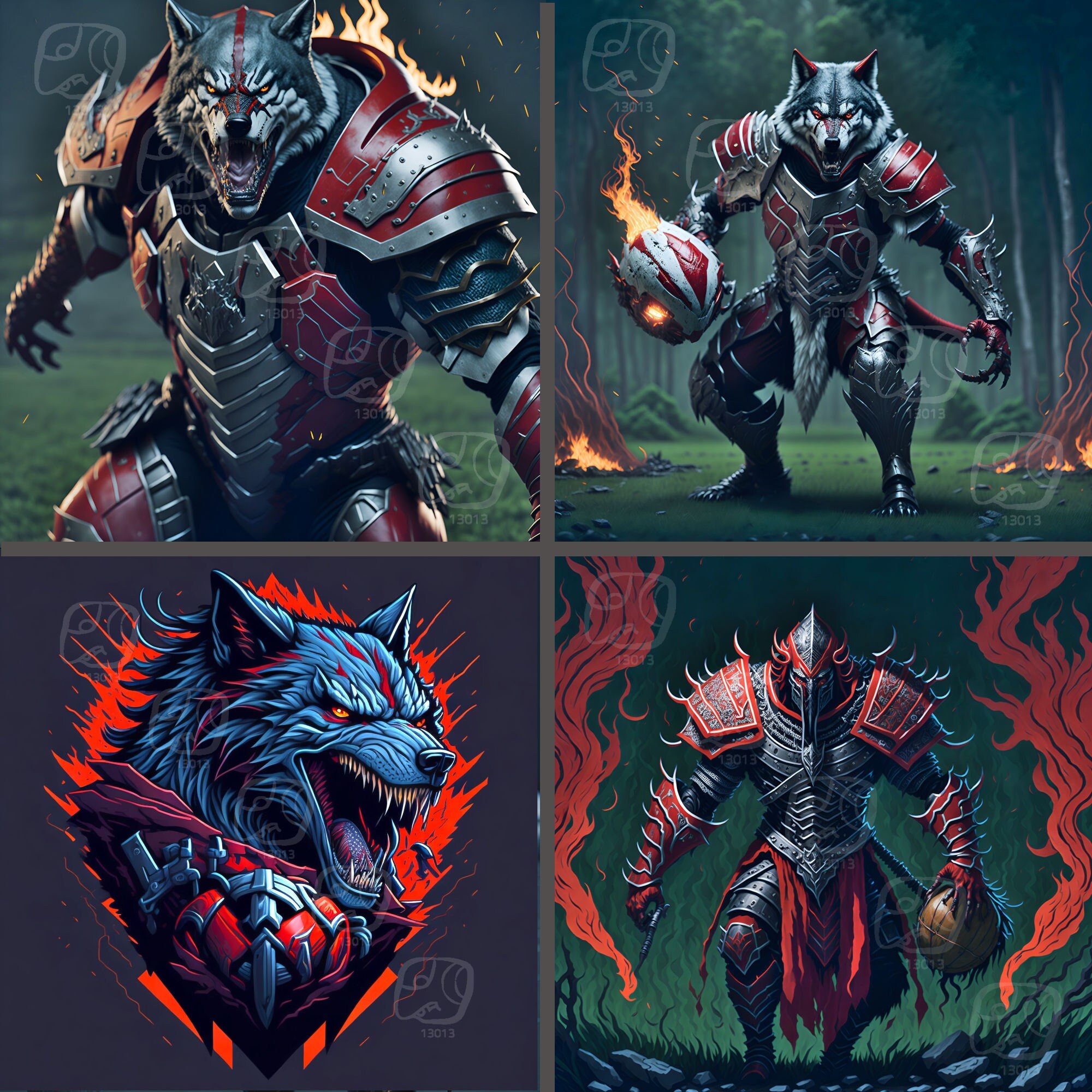 Wolf Fan Illustration | Football Mascot Art | Man Cave Decor | Game ...