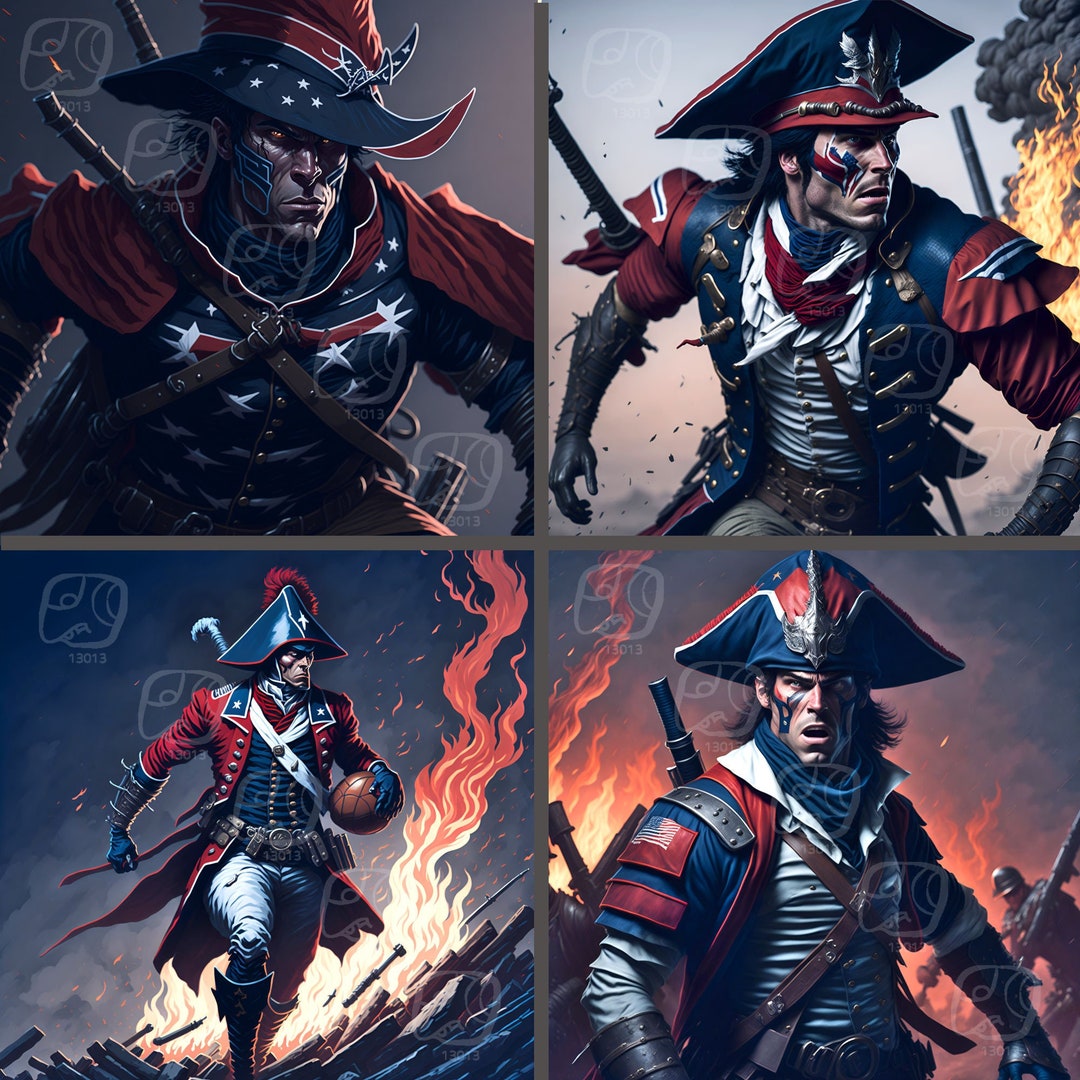 Patriot Fan Illustrations | Football Mascot Art | Man Cave Decor | Game ...
