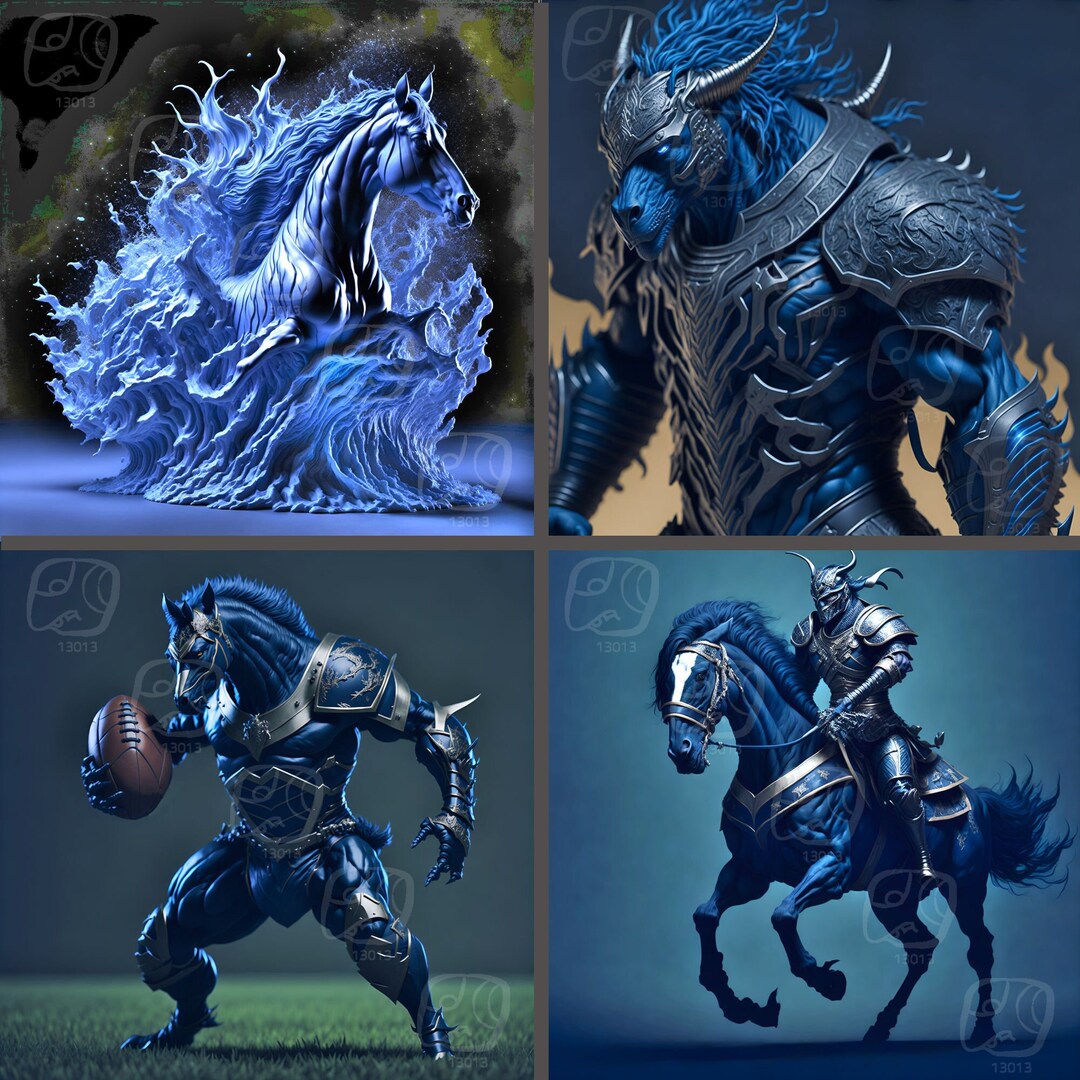 Colt Fan Illustrations | Football Mascot Art | Man Cave Decor | Game ...