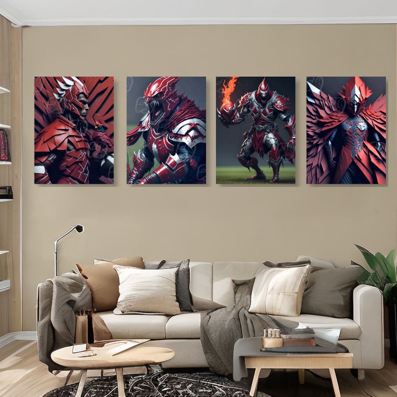 Cardinal Fan Illustrations | Football Mascot Art | Man Cave Decor ...