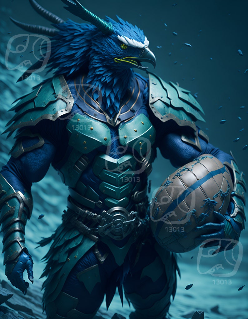 Seahawk Fan Illustrations | Football Mascot Art | Man Cave Decor | Game ...