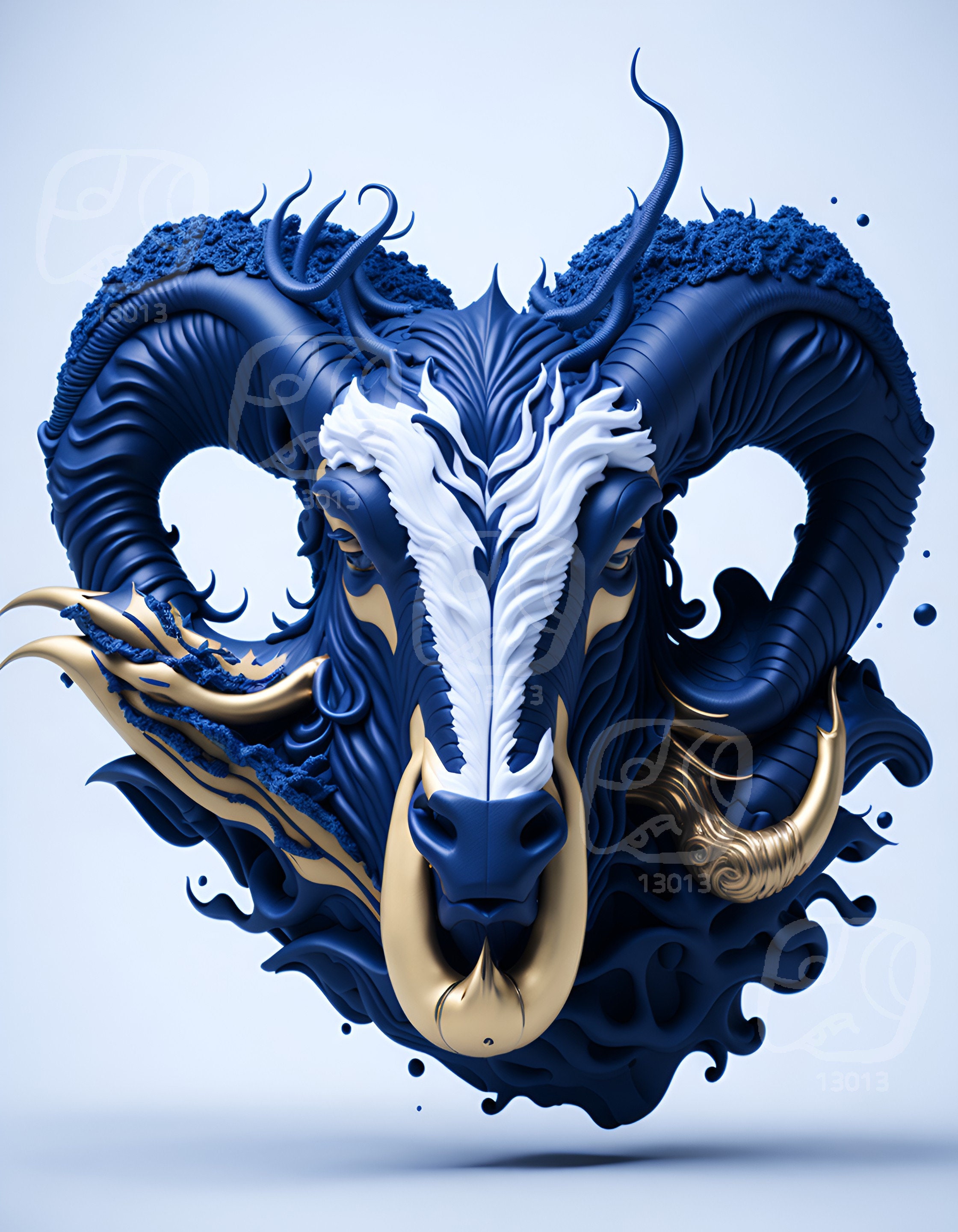 Ram Fan Illustrations Football Mascot Art Man Cave Decor Game Room Art ...