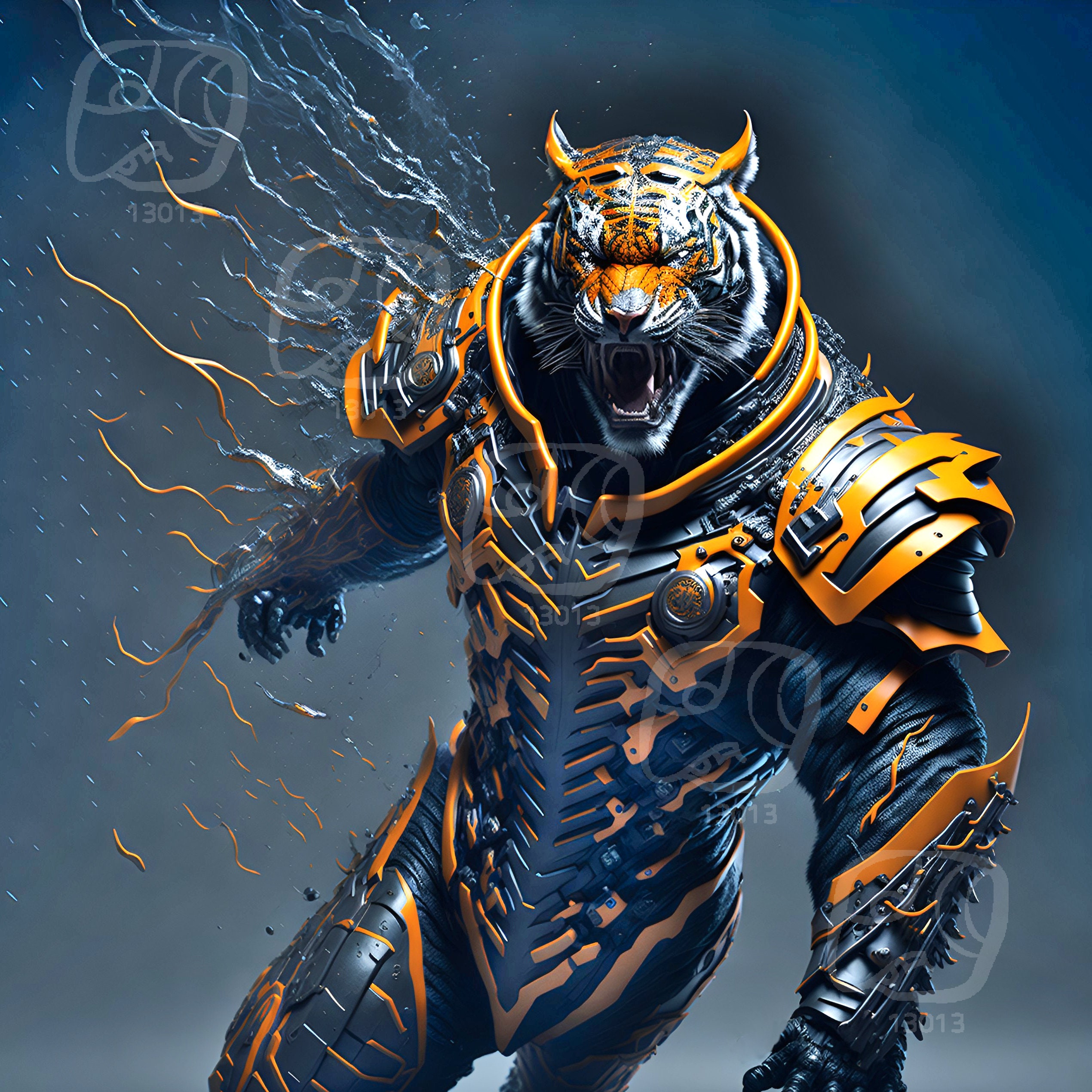 Bengal Fan Illustration | Tiger Football Mascot Art | Man Cave Decor ...