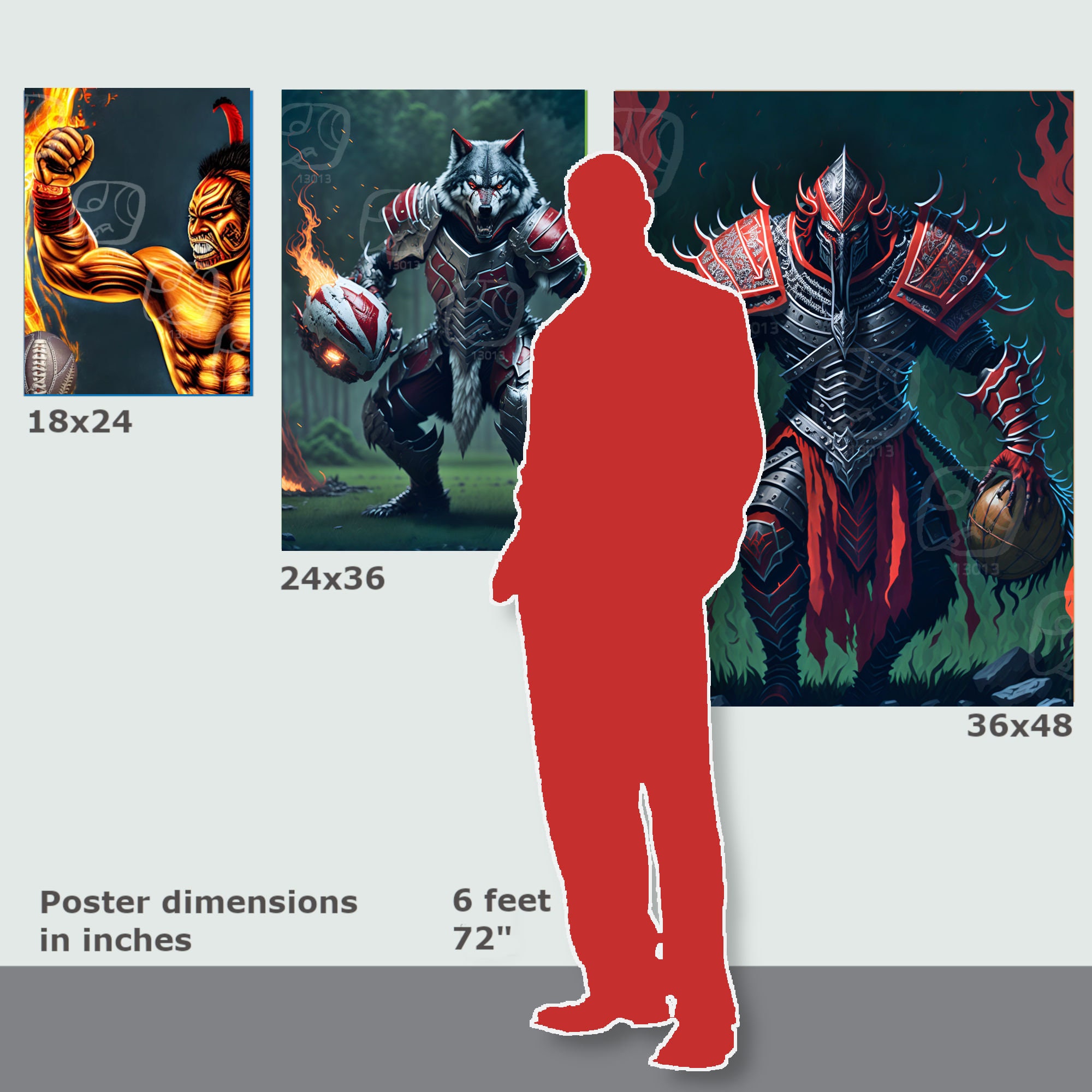 Wolf Fan Illustration | Football Mascot Art | Man Cave Decor | Game ...