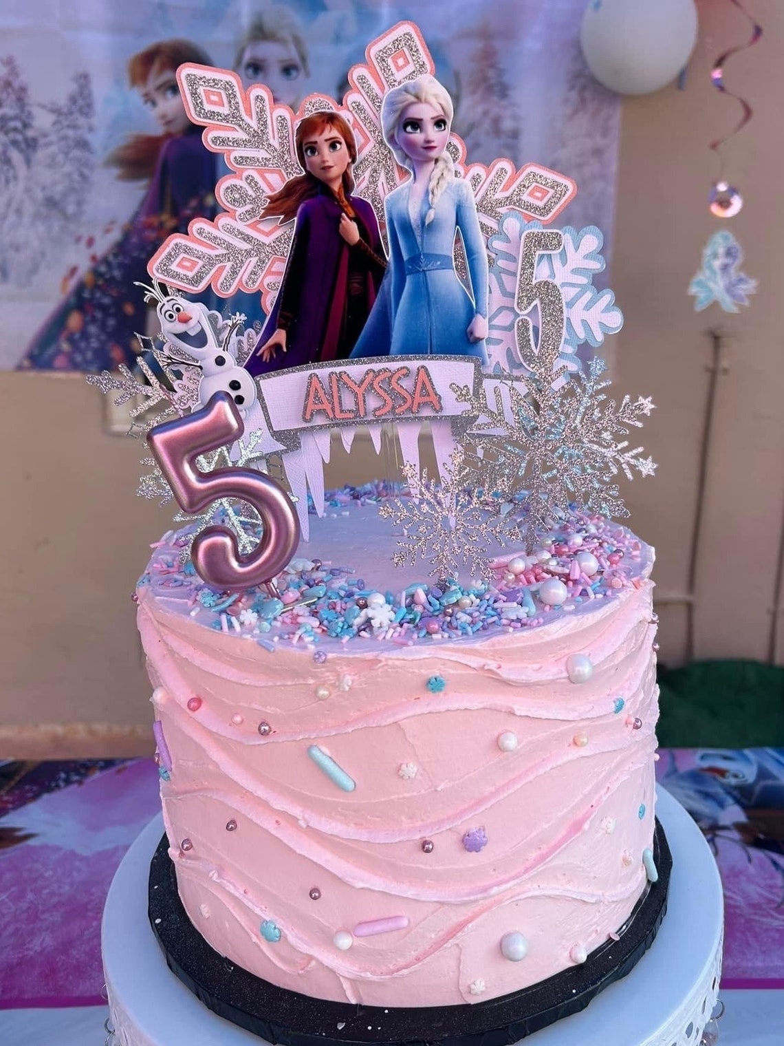 Frozen Inspired Cake Topper, Snowflakes Party Decor, Snow Queen Cake ...