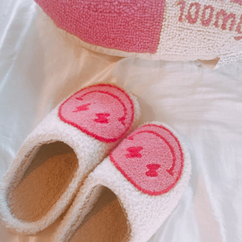 Smiley Face Slippers - Etsy