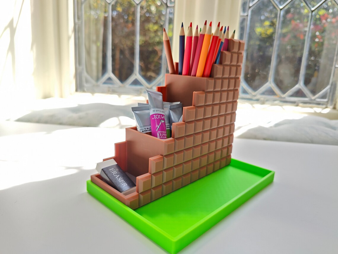 Mario Desk Organiser - Mario Finish Block - Etsy