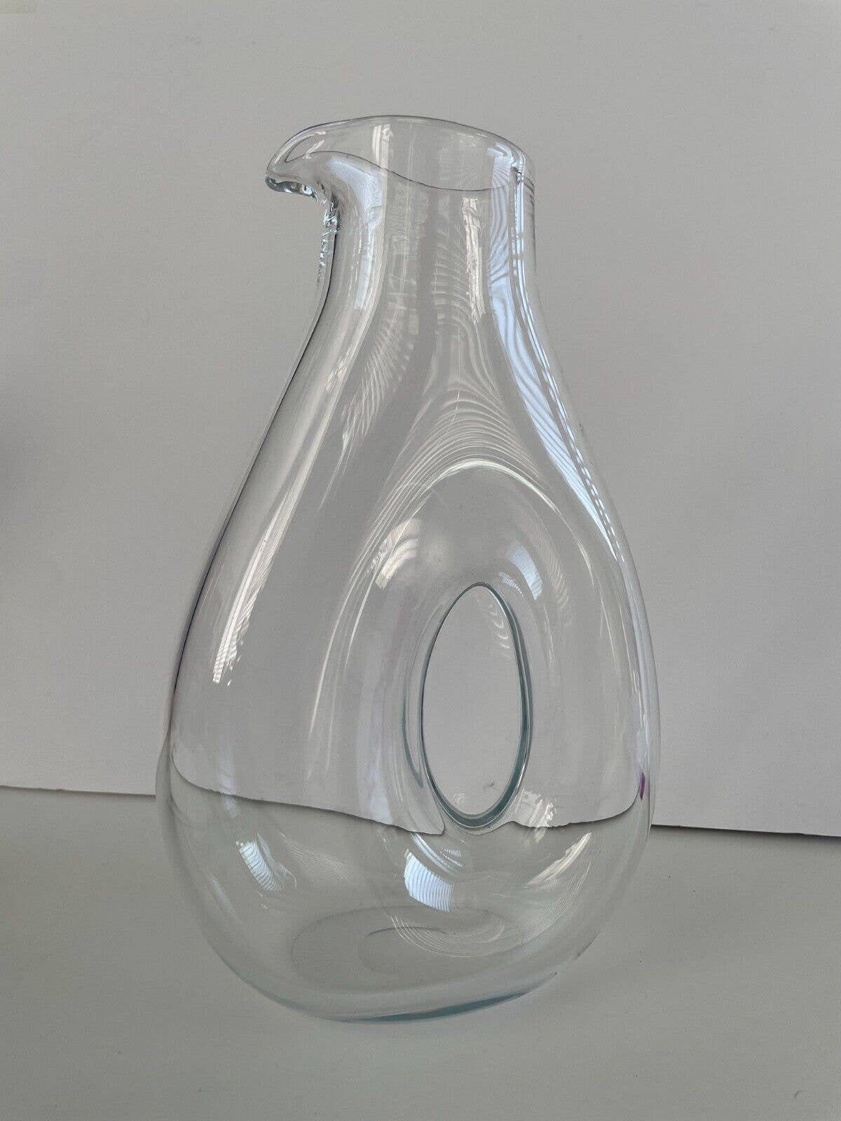 SKURF Signed Clear Glass Water Pitcher, Beverage Carafe Wine Decanter ...