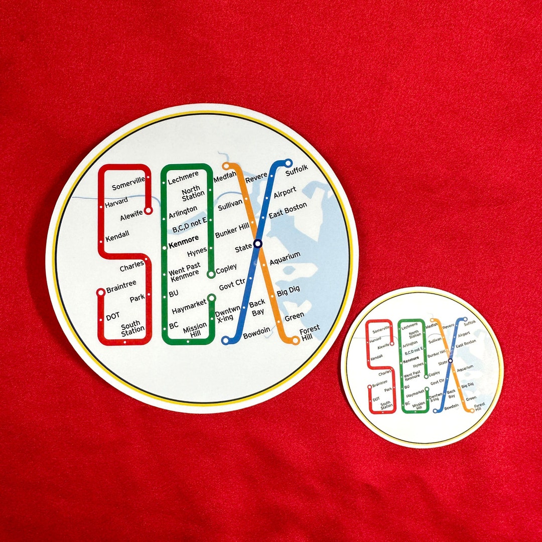 Red Sox Subway Map Sticker | Boston Baseball Vinyl Decal - Etsy