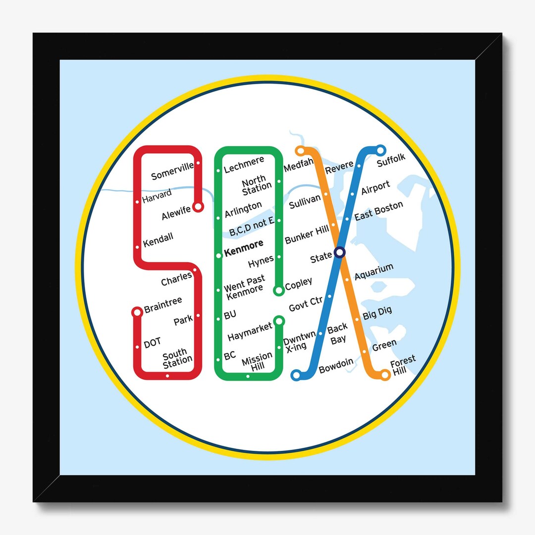 Red Sox the T Wall Art | MBTA Art Print | Boston Fenway Park Archival ...