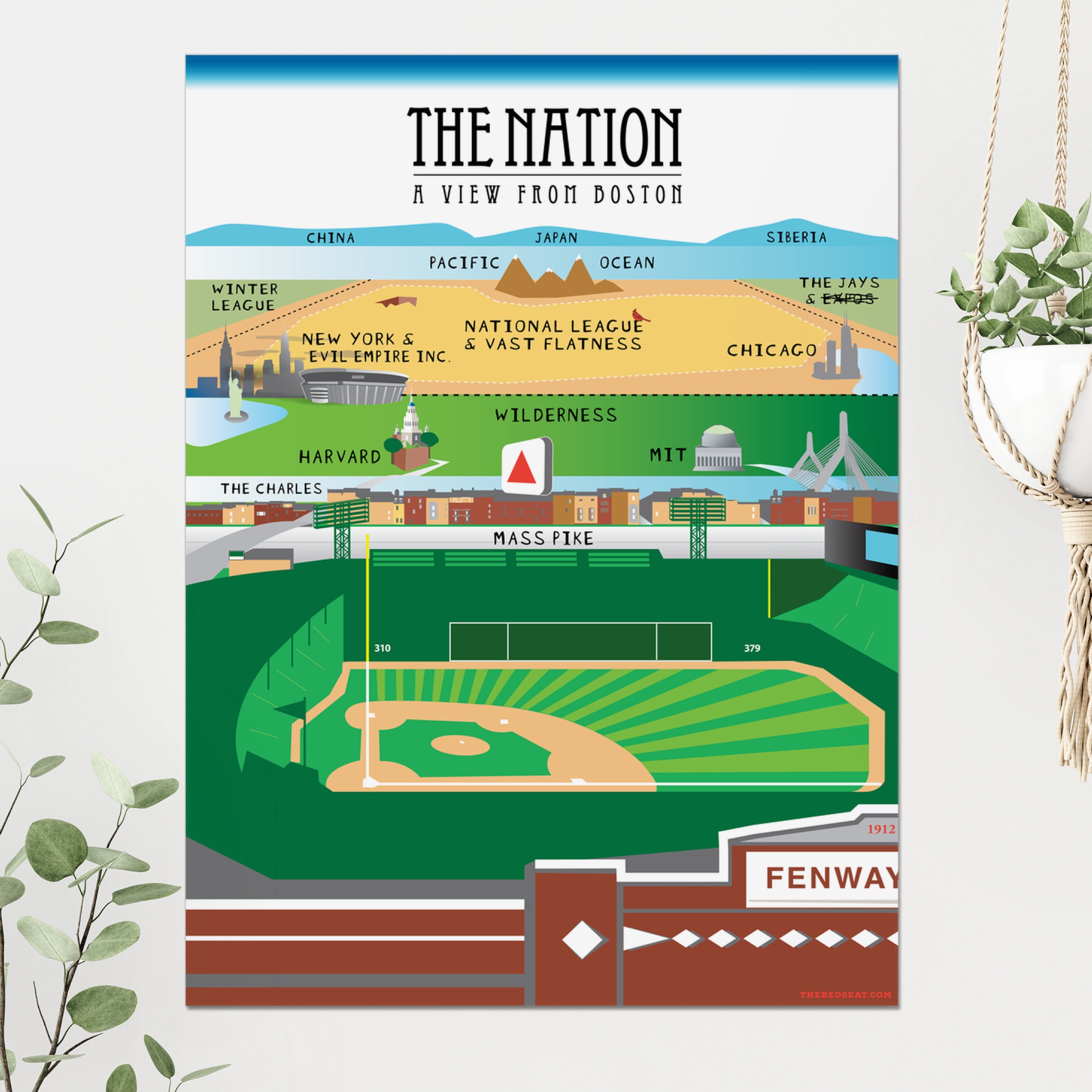Boston Red Sox Poster the Nation A View From Fenway Park Vintage New ...