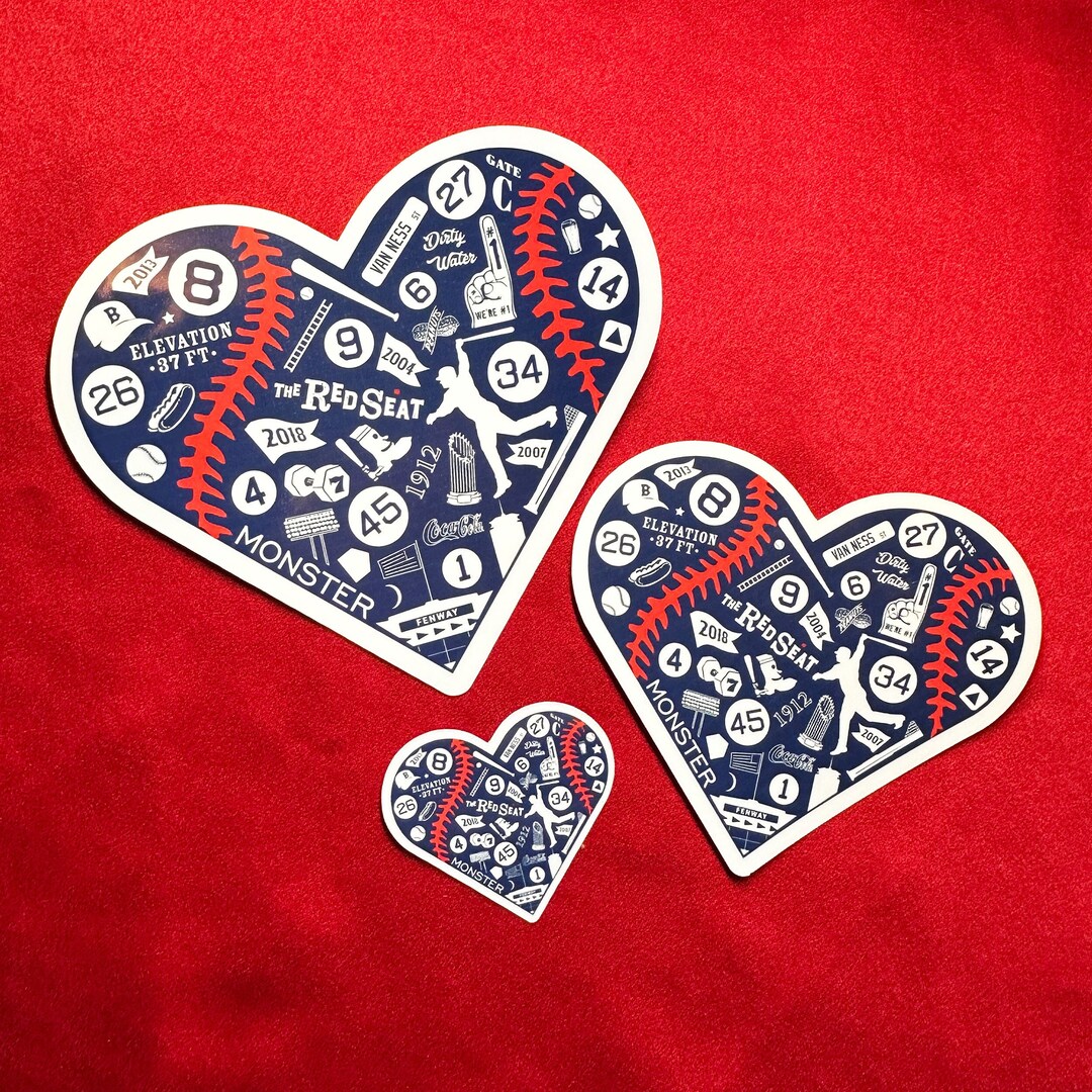 Red Sox Stickers | Big Love | Boston Baseball Vinyl Decal | Heart ...