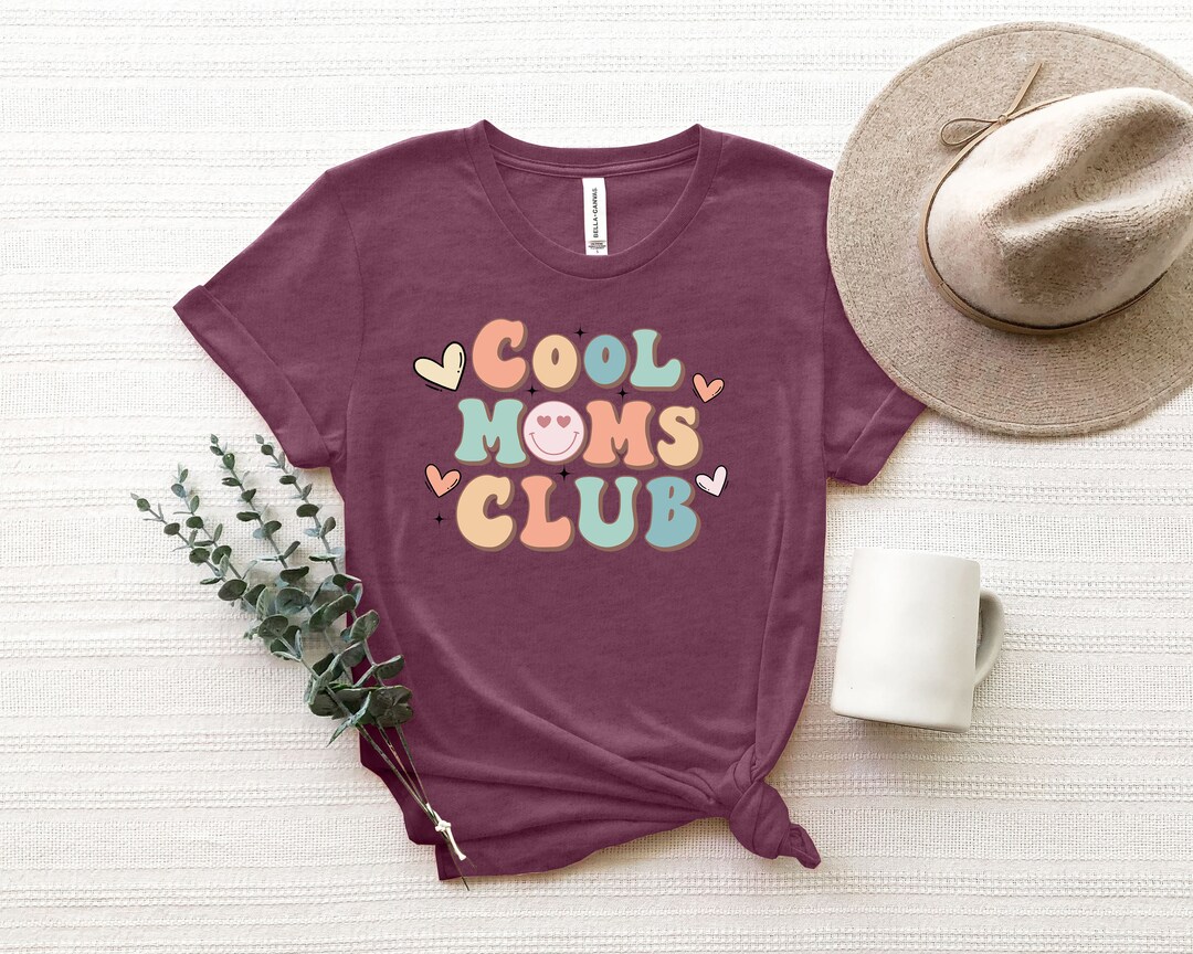 Retro Cool Moms Club Shirt, Cute Heart Shirt, Gift for Mom, Mother ...