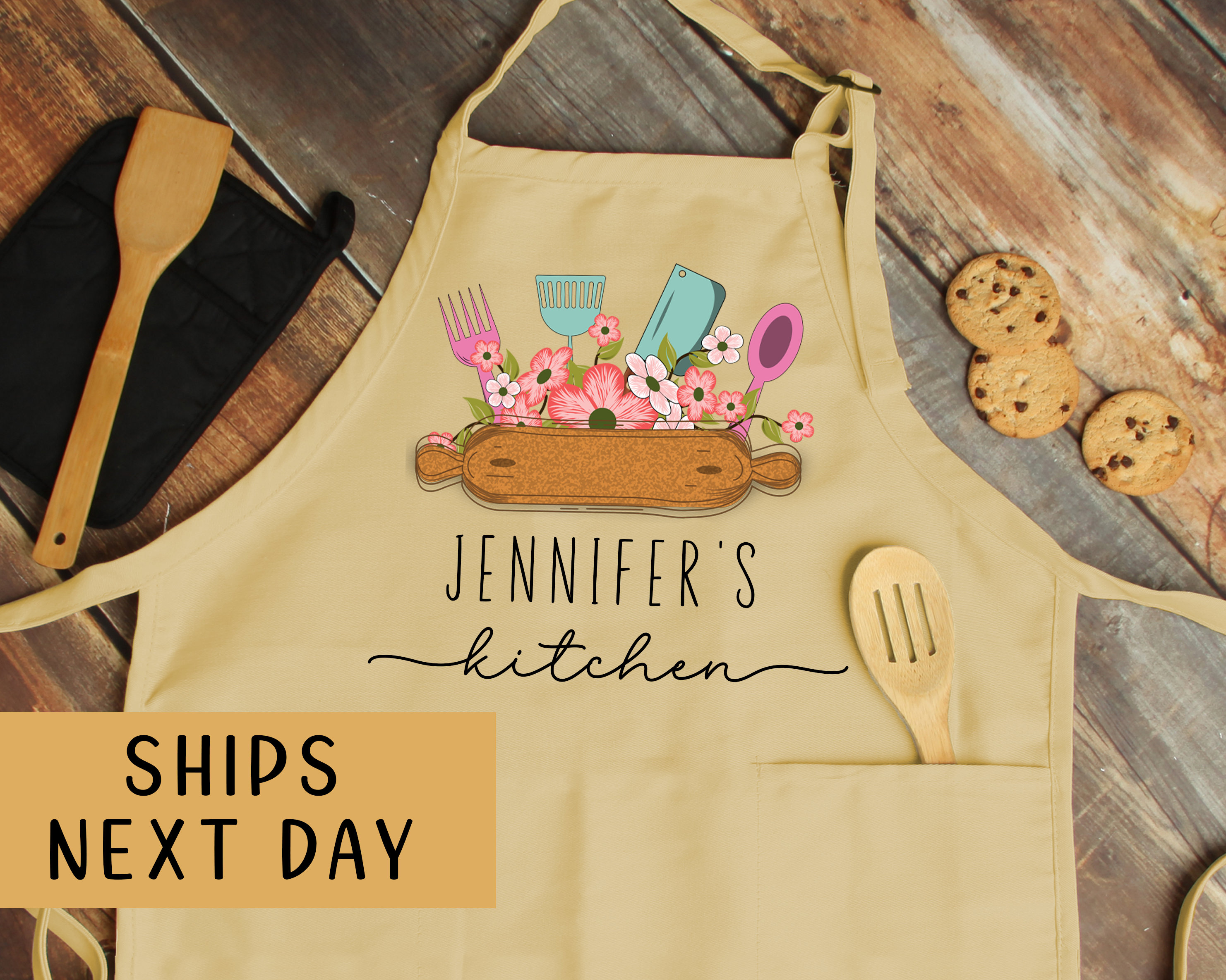 Personalized Apron for Women Custom Women's Apron Floral - Etsy