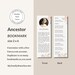 Ancestor Bookmark / Family History Book /family Reunion Keepsake ...
