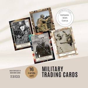 U.S. Military Trading Cards Canva Template: Veteran Gift (digital ...