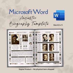 Family History Editable Word Pages - Etsy