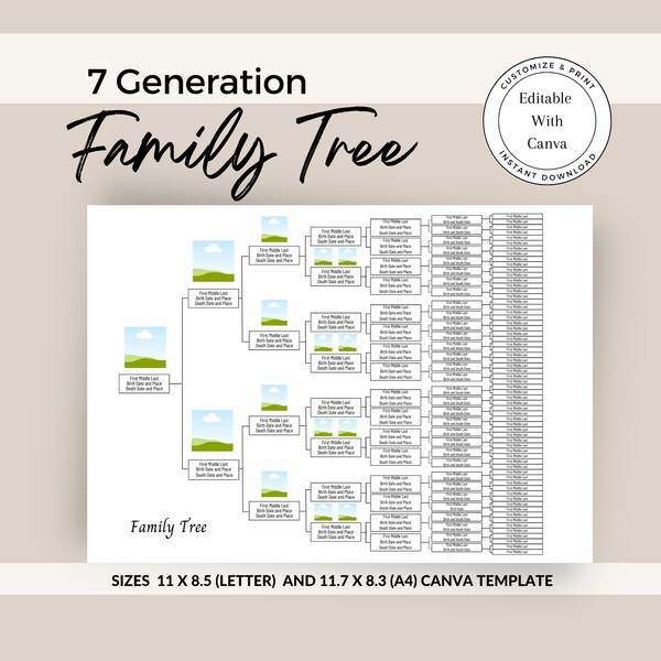 Family Tree Chart - Etsy