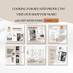 Ancestor Bookmark / Family History Book /family Reunion Keepsake ...