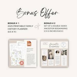 PREMIUM Family History Book / Canva Template / Bonus Ancestor Bookmarks ...