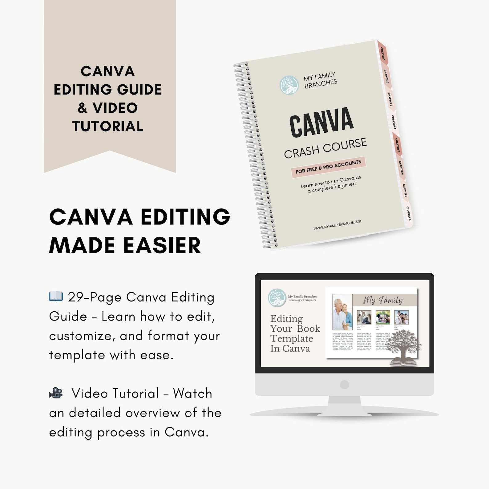 PREMIUM Family History Book / Canva Template / Bonus Ancestor Bookmarks ...