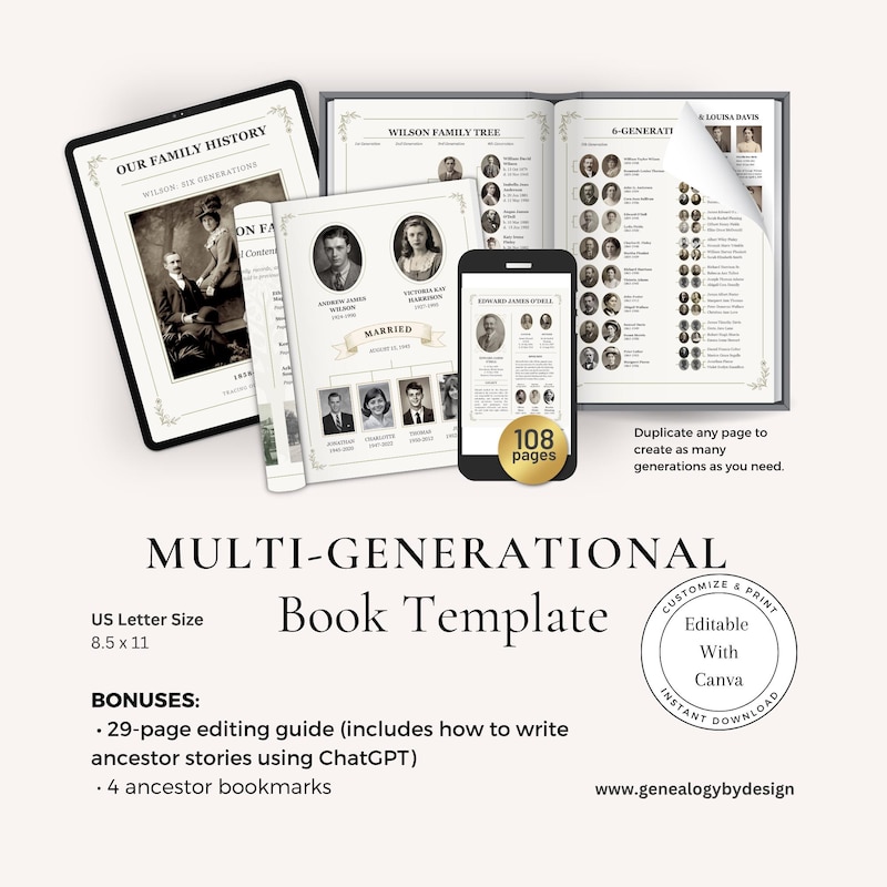 Family Memory Book Template - Etsy